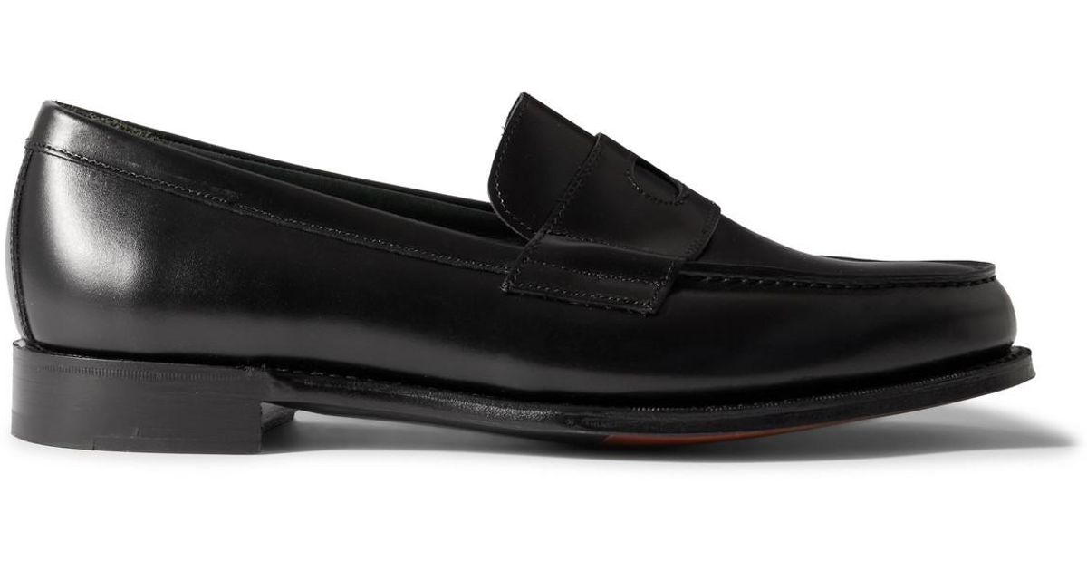 Drake's Charles Leather Penny Loafers in Black for Men | Lyst