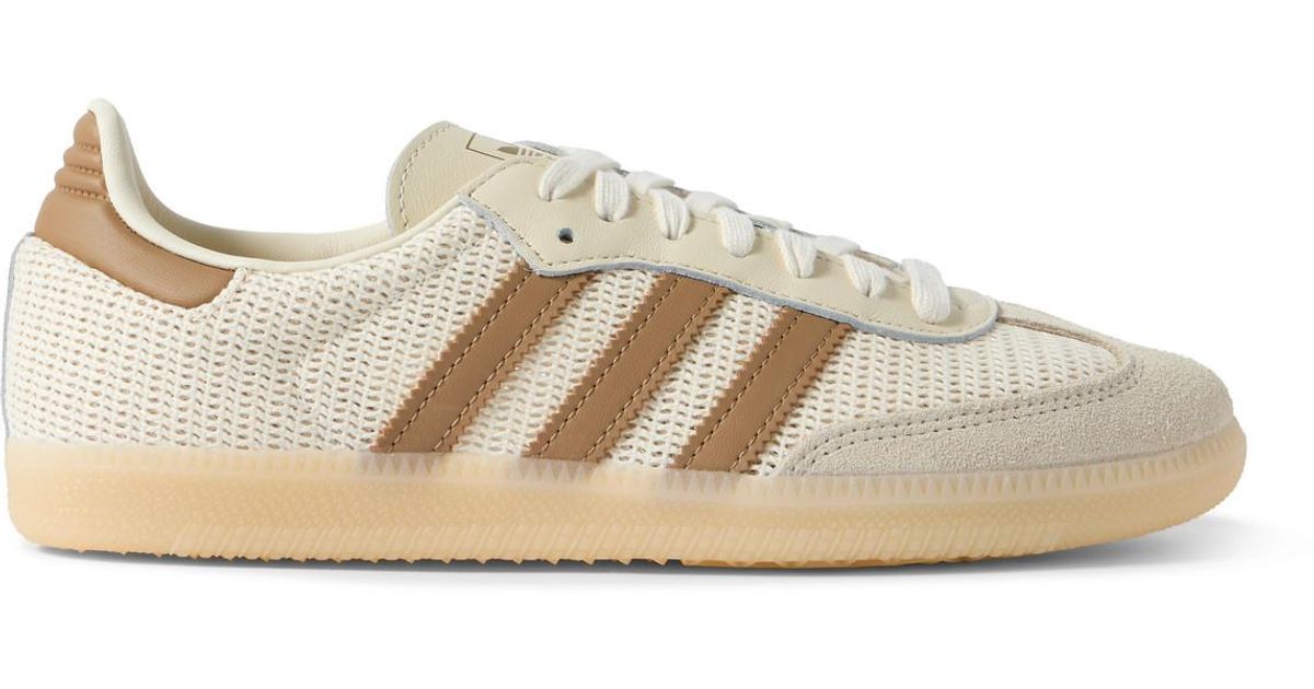 adidas Originals Samba Og Suede-Trimmed Perforated Leather Sneakers in ...