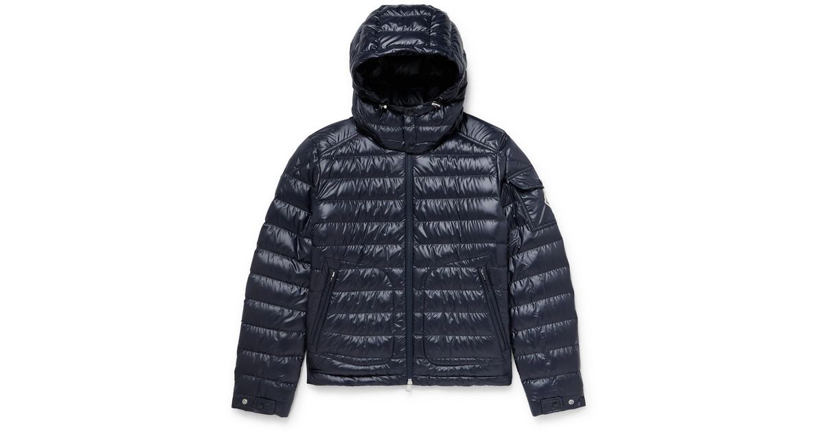 Moncler Lauros Quilted Shell Hooded Down Jacket in Blue for Men | Lyst