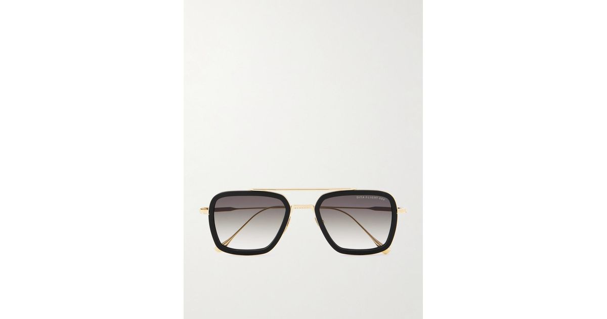 Dita Eyewear Aviator-Style-Tone And Acetate Sunglasses in Metallic for ...