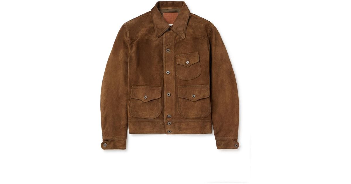 RRL Alston Suede Jacket in Brown for Men | Lyst