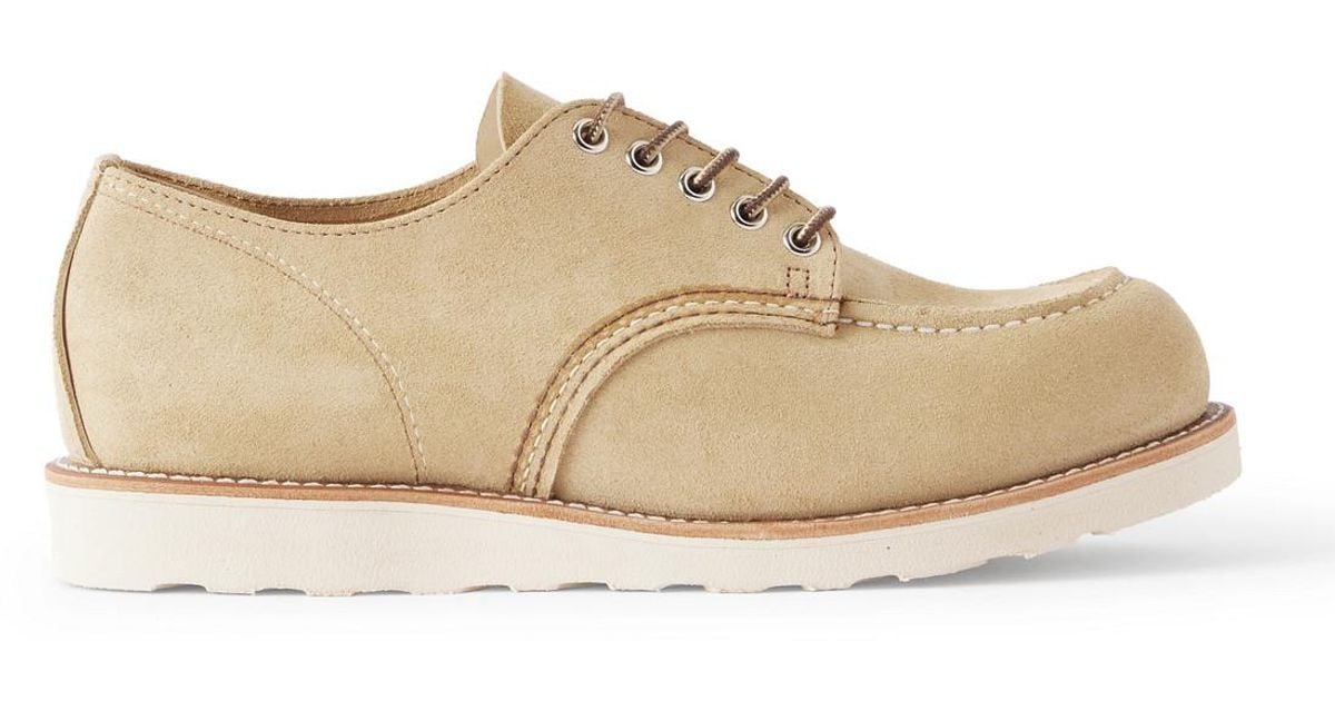Red Wing 8079 Shop Moc Oxford Suede Derby Shoes in Natural for Men | Lyst