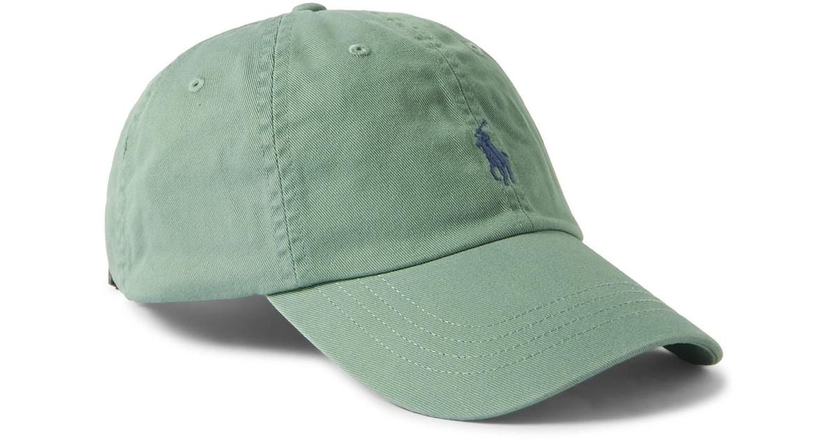 Polo Ralph Lauren Logo-Embroidered Cotton-Twill Baseball Cap in Green ...