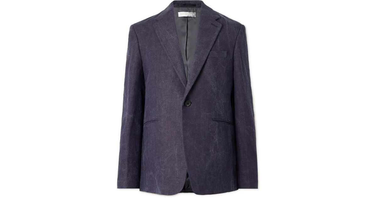 Our Legacy Shinjuku Oversized Textured-Linen Blazer in Blue for Men | Lyst