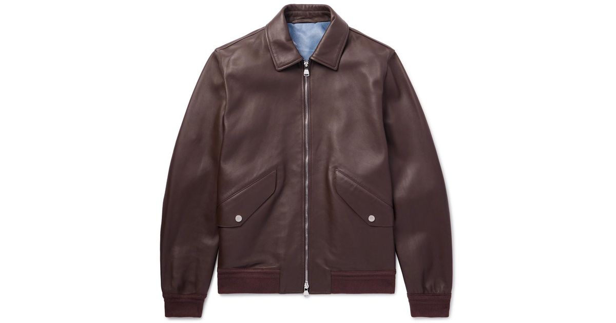 Valstar Roy Full-Grain Leather Blouson Jacket in Brown for Men | Lyst