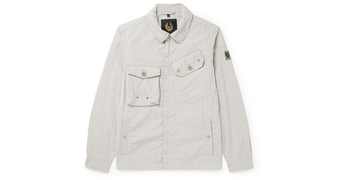 Belstaff Rig Logo-appliquéd Cotton-blend Poplin Jacket in White for Men ...