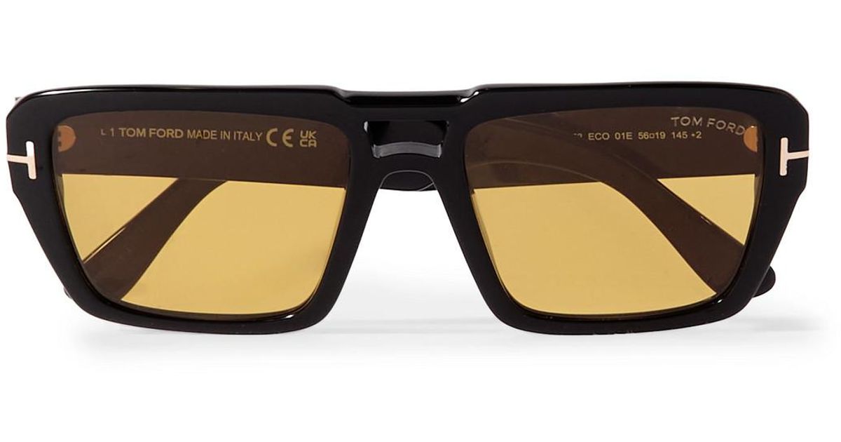 Tom Ford Redford Aviator-style Acetate Sunglasses in Black for Men | Lyst