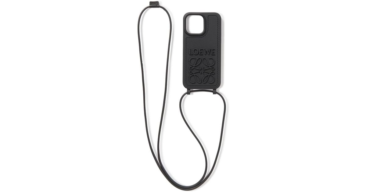 Loewe Logo-Debossed Rubber Iphone 14 Pro Max Case With Lanyard in Black ...