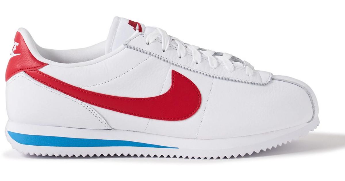 Nike Cortez Mesh-trimmed Leather Sneakers in Red for Men | Lyst