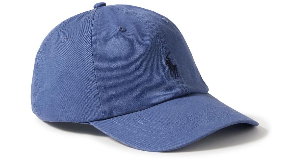 Polo Ralph Lauren Logo-embroidered Cotton-twill Baseball Cap in Blue ...