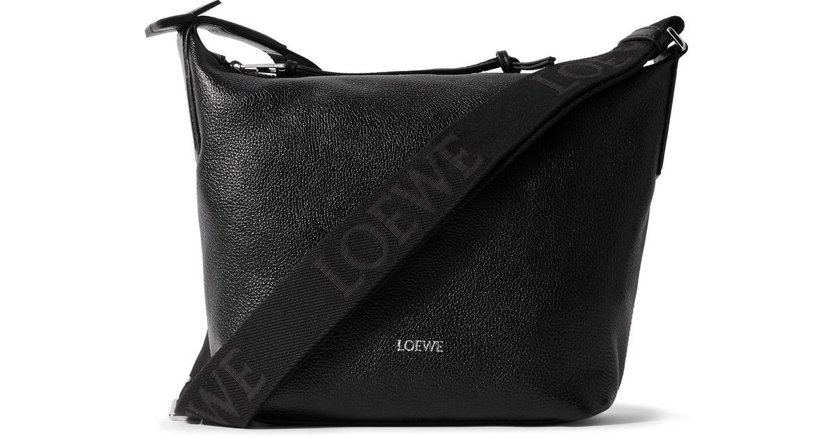 Loewe Cubi Small Full-Grain Leather Messenger Bag in Black for Men | Lyst