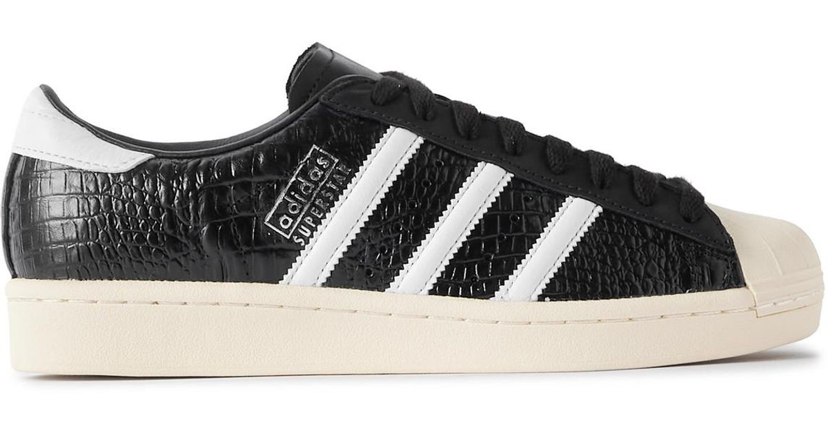 adidas Originals Superstar Vintage Croc-Effect Leather Sneakers in ...