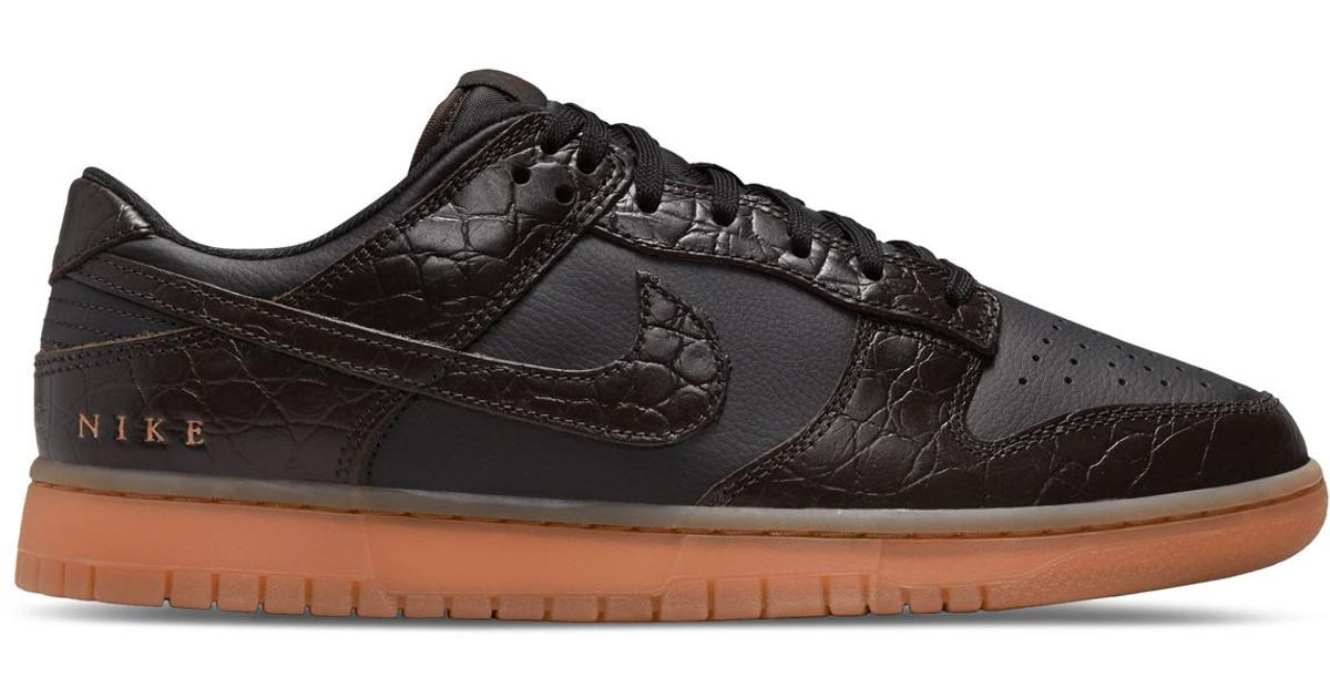 Nike Dunk Low Se Croc-effect And Leather Sneakers in Black for Men | Lyst