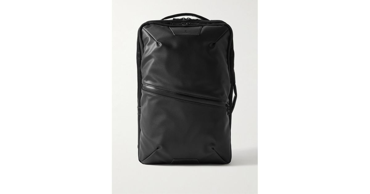 master-piece Progress 2Way Leather-Trimmed Coated-Shell Backpack in Black for Men | Lyst Canada