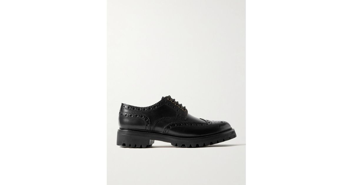 Grenson Archie Leather Brogues in Black for Men | Lyst UK