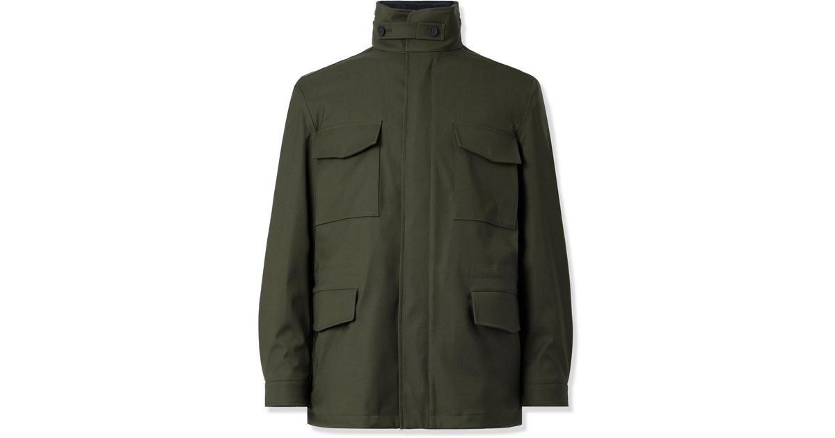 Loro Piana Traveller Logo-appliquéd Bristol Clima System 3l Wool-blend Hooded Field Jacket in ...