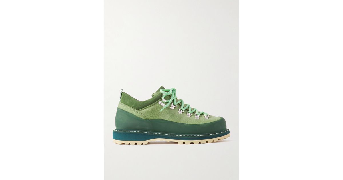 Diemme Roccia Basso Rubber-trimmed Suede Hiking Boots in Green for Men ...