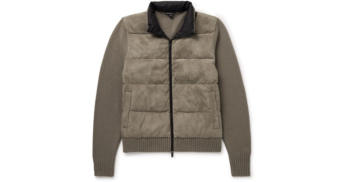 James Perse Shell-Trimmed Panelled Suede And Recycled-Cashmere Jacket ...