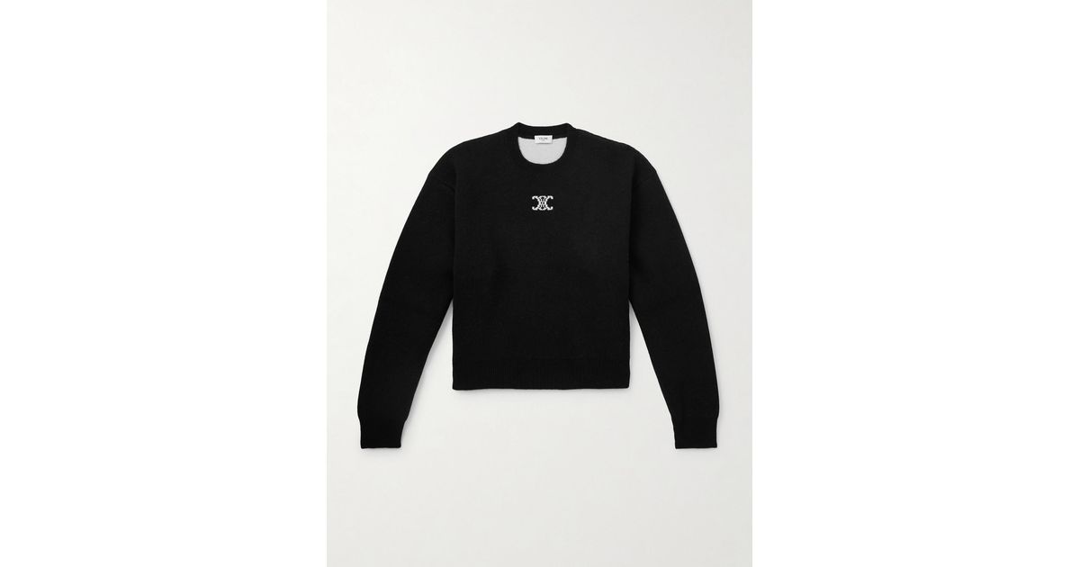 Celine Cashmere-Blend Sweater in Black for Men | Lyst UK