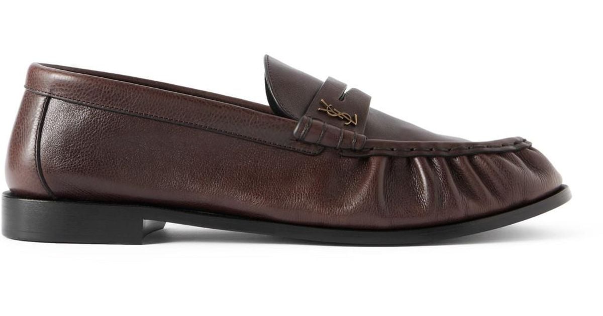 Saint Laurent Le Loafer Monogram Logo-appliquéd Full-grain Leather ...