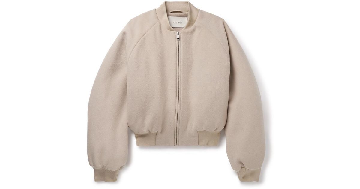 Entire studios Wool-blend Felt Bomber Jacket in Natural for Men | Lyst