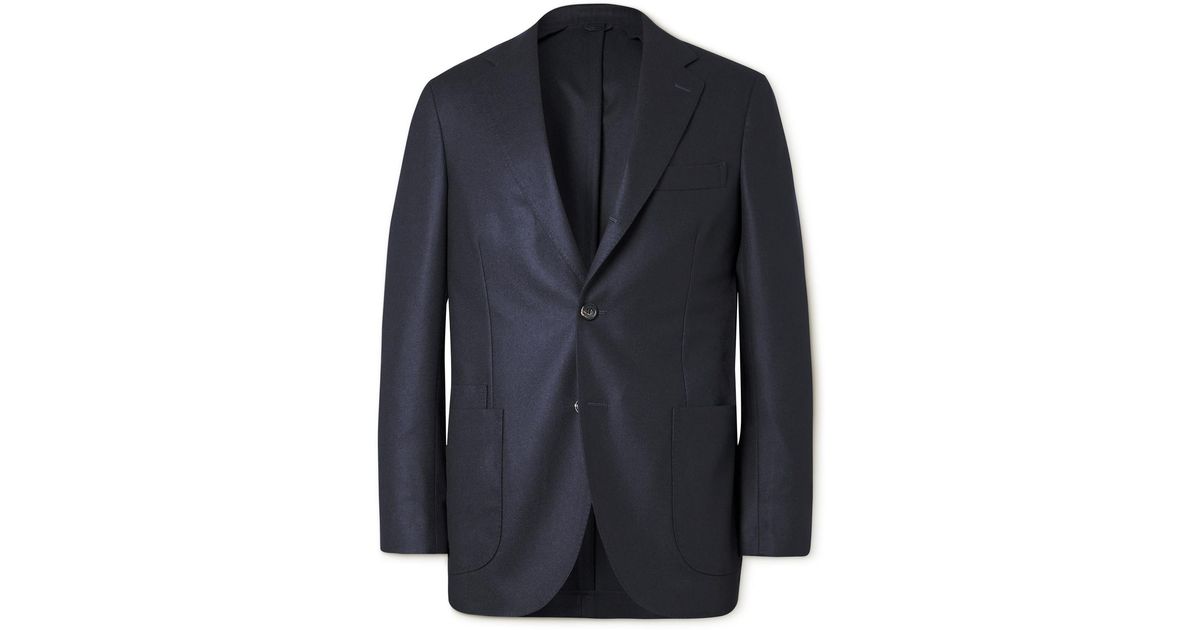 Drake's Virgin Wool-Flannel Suit Jacket in Blue for Men | Lyst