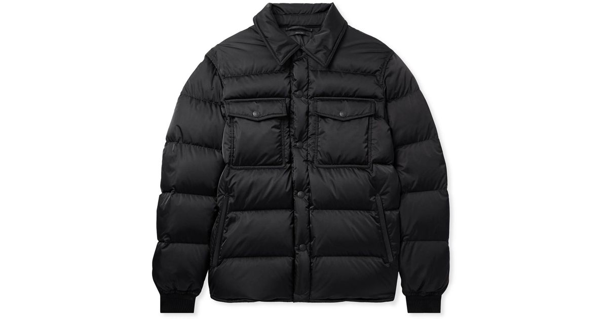 Tom Ford Leather-Trimmed Quilted Padded Shell Down Jacket in Black for ...