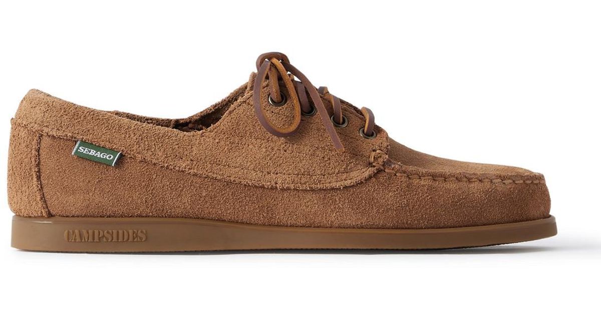 Sebago Askook Textured-Suede Boat Shoes in Brown for Men | Lyst