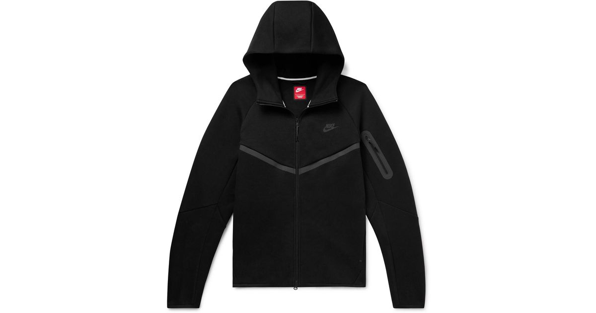 Nike Windrunner Cotton-Blend Tech Fleece Zip-Up Hoodie in Black for Men | Lyst