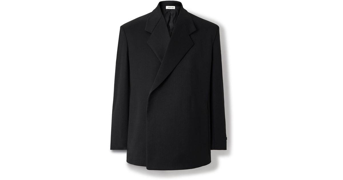 Fear Of God Double-breasted Virgin Suit Jacket in Black for Men | Lyst
