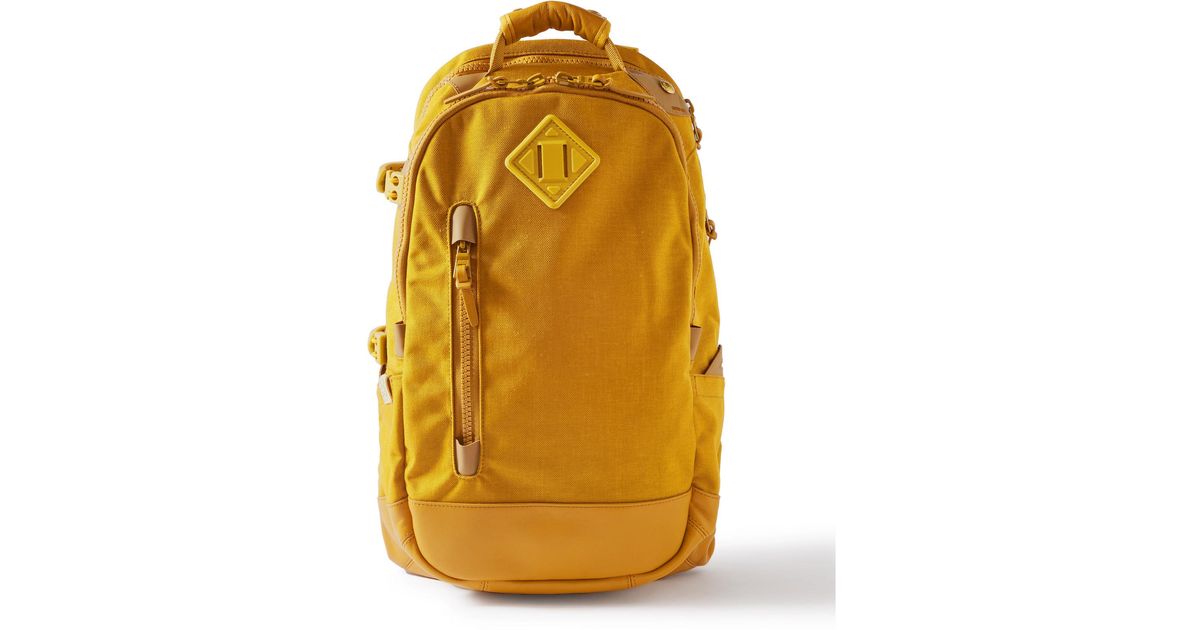 Visvim 20L Leather-Trimmed Cordura Backpack in Yellow for Men | Lyst