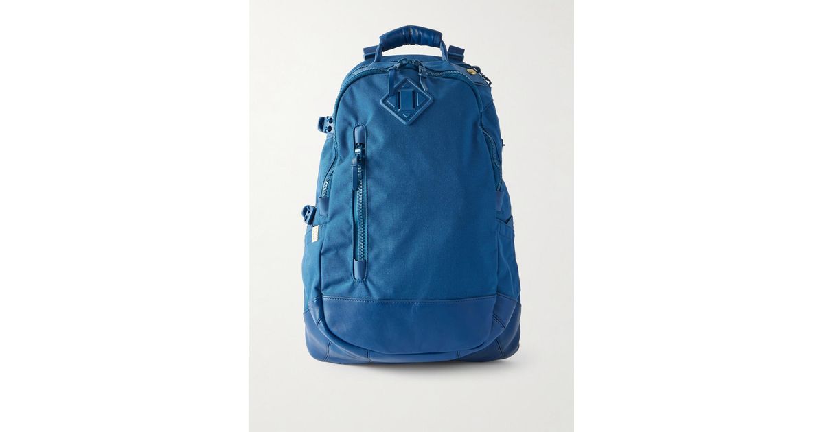 Visvim Leather-Trimmed Cordura Backpack in Blue for Men | Lyst UK