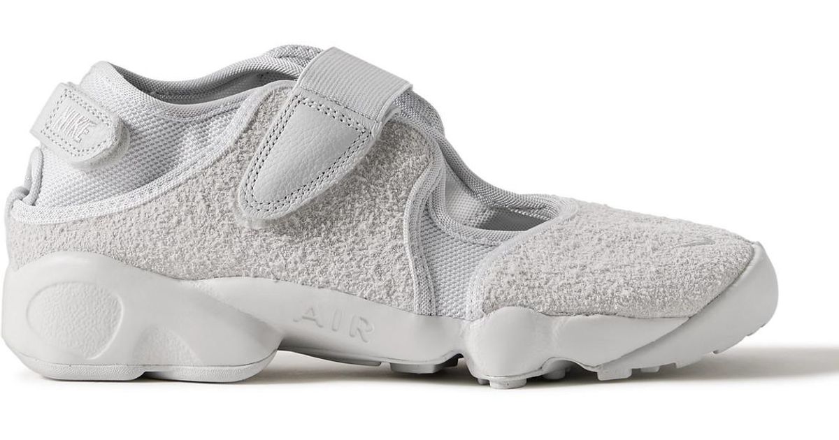 Nike Air Rift Split-Toe Brushed-Suede And Mesh Sneakers in Gray for Men ...