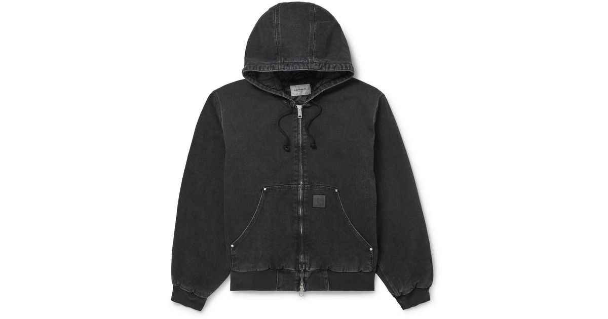 Carhartt Og Active Rivet Logo-Appliquéd Organic Denim Hooded Jacket in ...