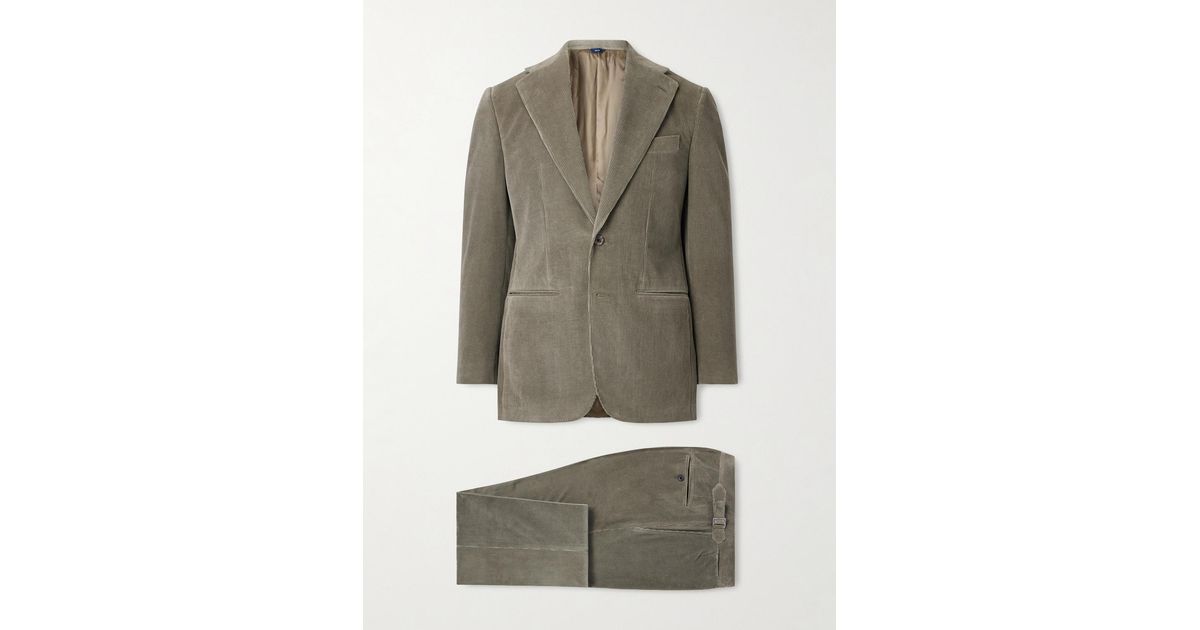 Thom Sweeney Cotton And Wool-Blend Corduroy Suit in Grey for Men | Lyst UK