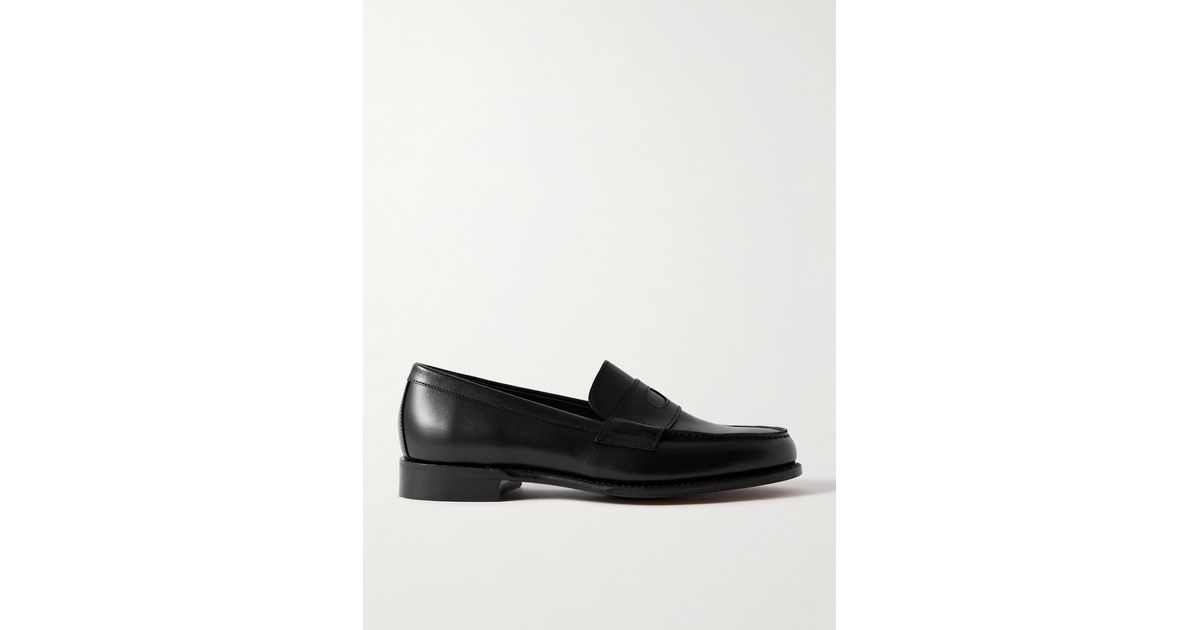 Drake's Charles Leather Penny Loafers in Black for Men | Lyst UK