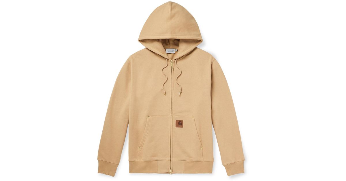Carhartt Eldon Logo-Appliquéd Cotton-Blend Jersey Zip-Up Hoodie in ...