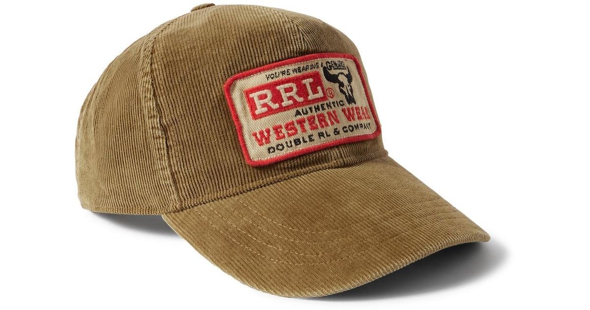 RRL Logo-appliquéd Cotton-corduroy Baseball Cap in Brown for Men | Lyst