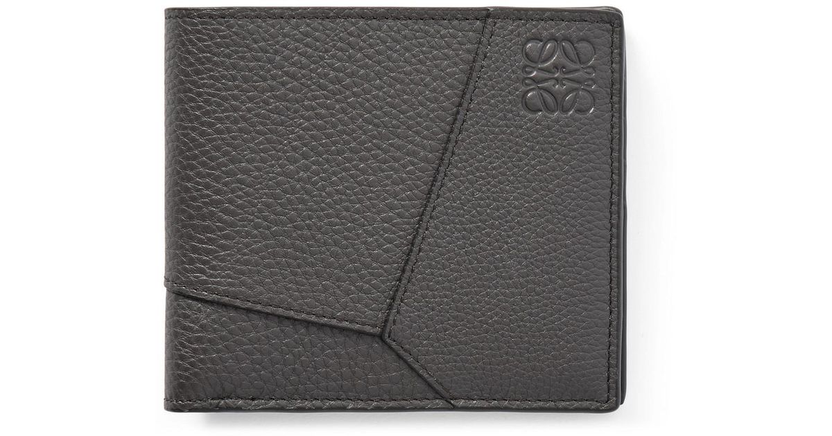 Loewe Puzzle Edge Full-Grain Leather Billfold Wallet in Gray for Men | Lyst