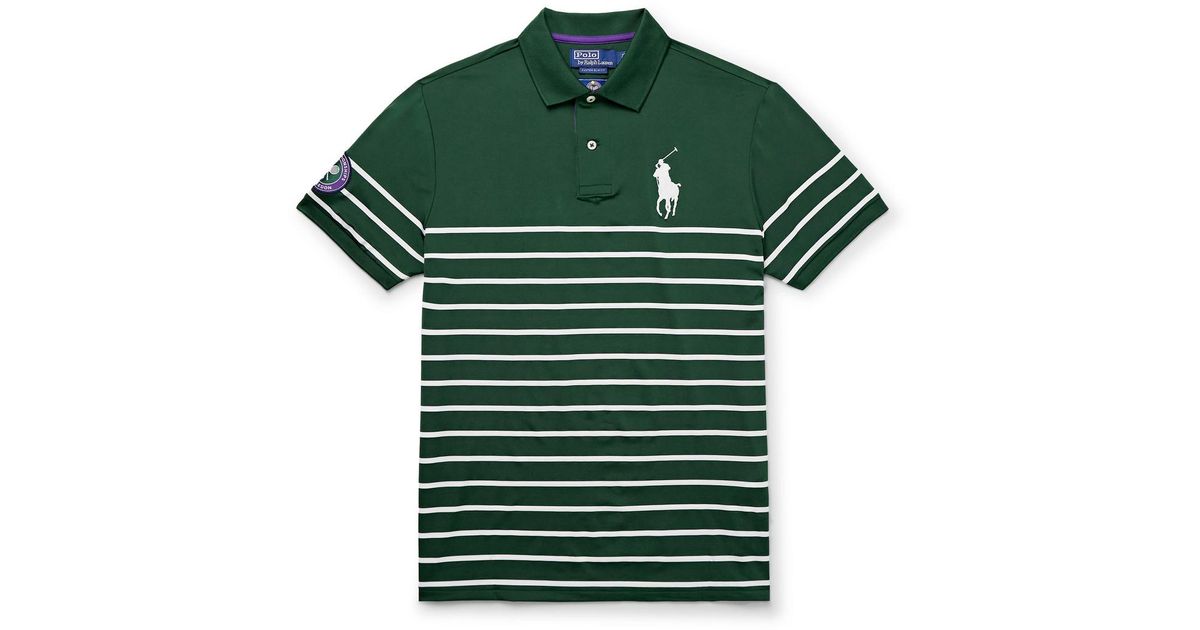 Polo Ralph Lauren Wimbledon Ballperson Logo-Embroidered Appliquéd Stretch-Jersey Polo Shirt in ...