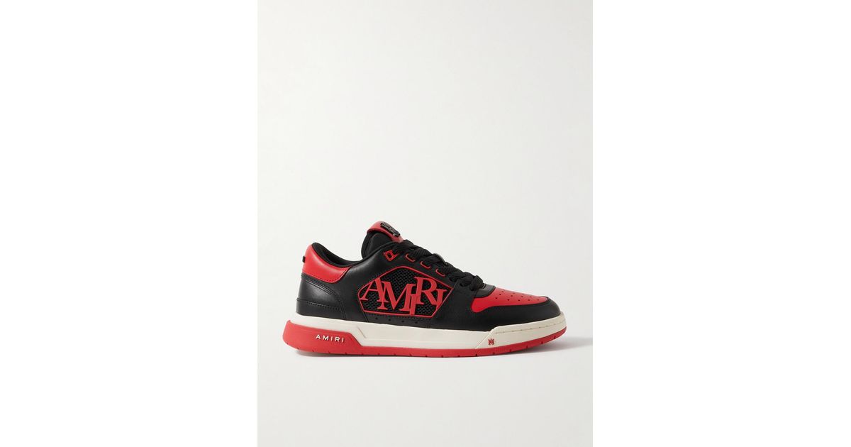Amiri Classic Low Logo-Appliquéd Rubber-Trimmed Leather Sneakers in Red ...