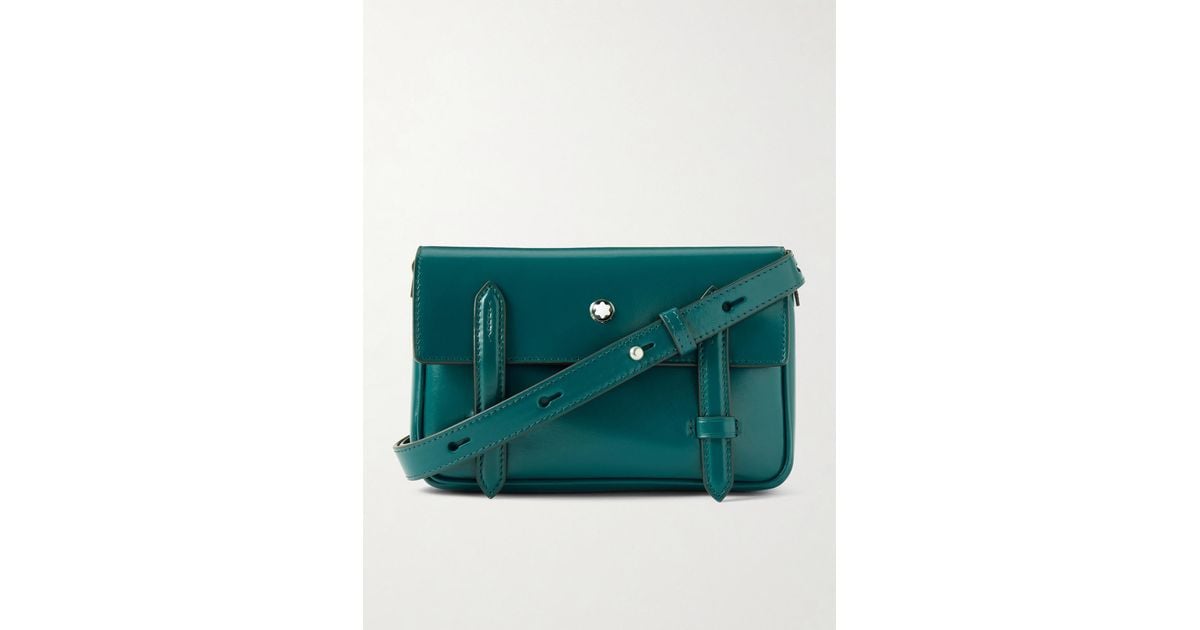 Montblanc Meisterstück Mini Leather Messenger Bag in Green for Men ...