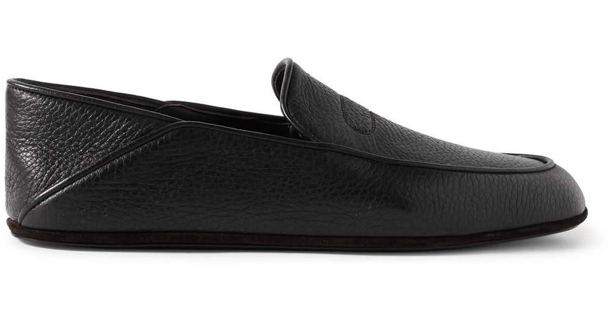John Lobb Kingston Ii Collapsible-heel Full-grain Leather Slippers in ...