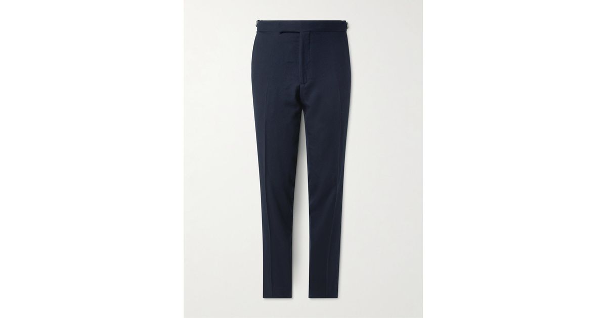 MR P. Philip Slim-Fit Super 150S Wool Suit Trousers in Blue for Men ...