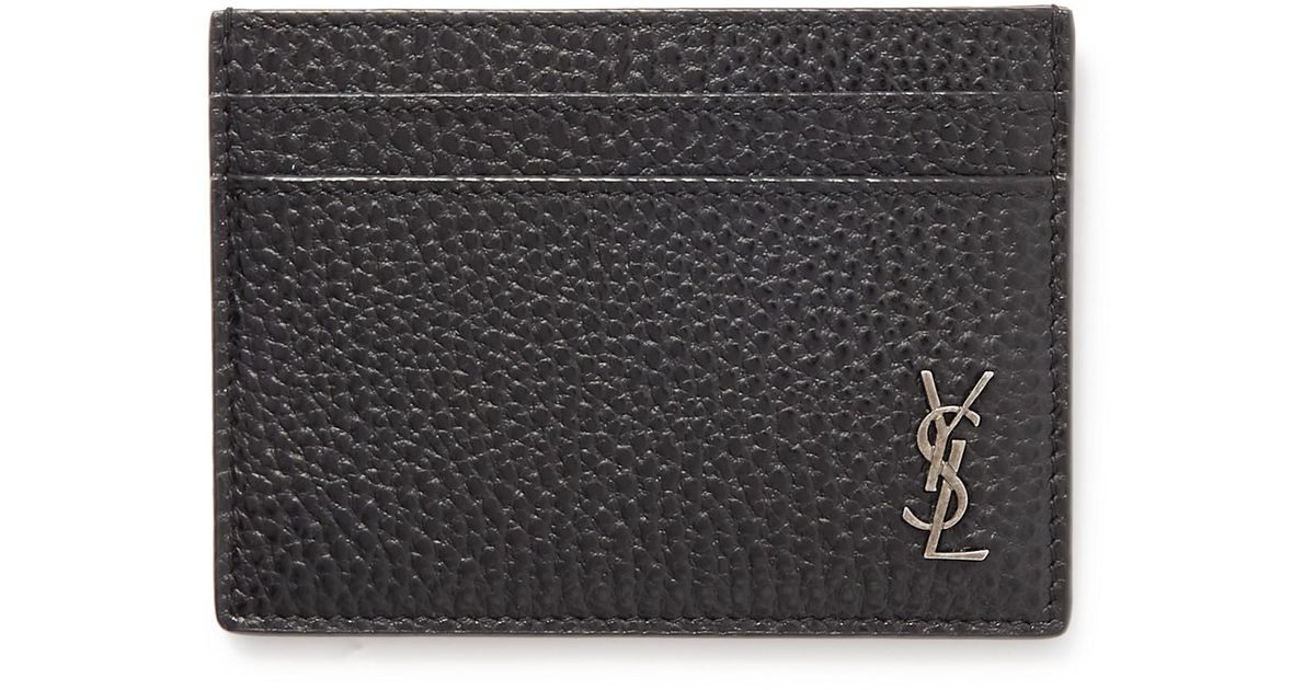 Saint Laurent Tiny Cassandre Logo-Appliquéd Full-Grain Leather ...