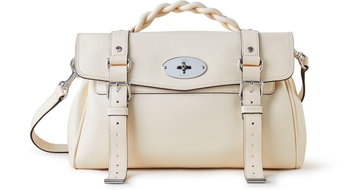 Mulberry Alexa In Eggshell High Shine Leather | Lyst Mulberry Alexa In Eggshell High Shine Leather | Lyst
