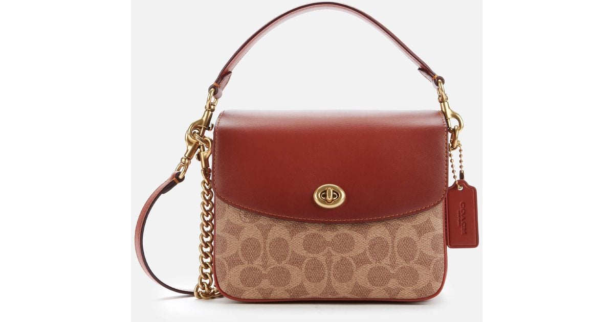 COACH Signature Cassie Coated Canvas Crossbody 19 Bag in Red | Lyst