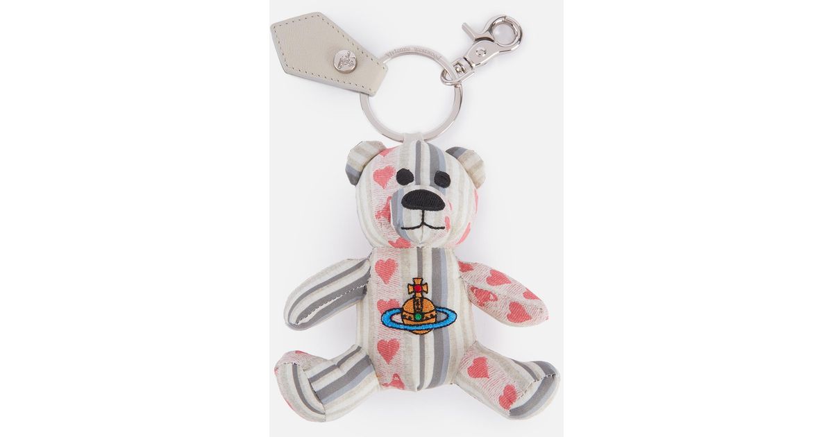 Vivienne Westwood Teddy Bear Cotton-twill Keyring in White | Lyst