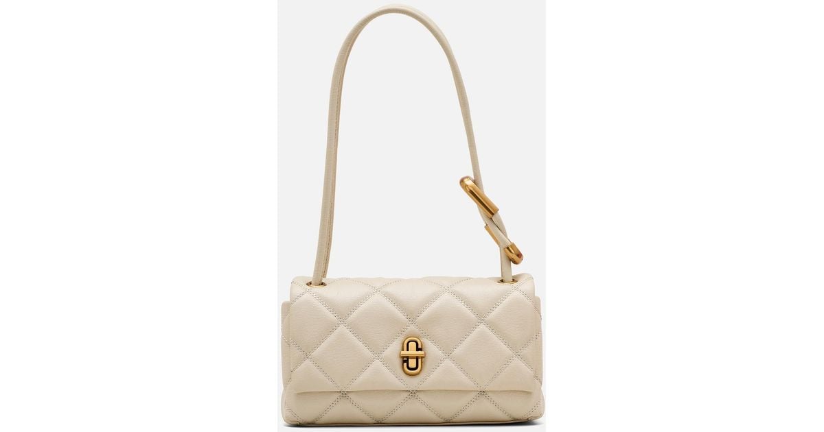 Marc Jacobs The Quilted Mini Dual Leather Bag in Natural | Lyst