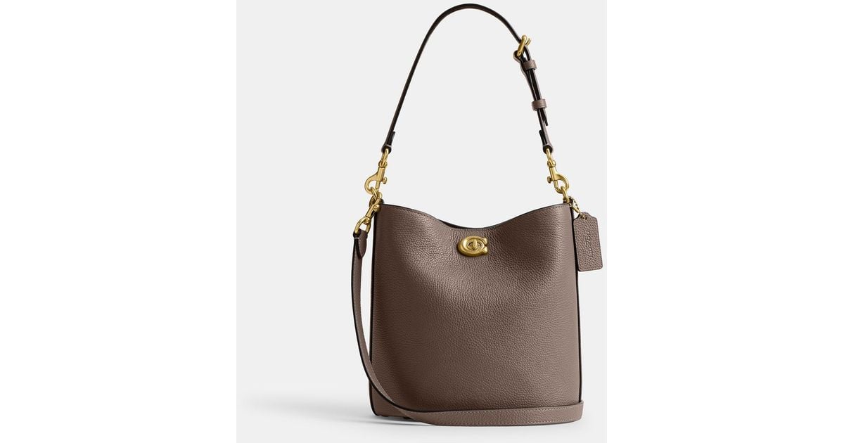 COACH Willow 19 Soft Leather Bucket Bag in Brown | Lyst